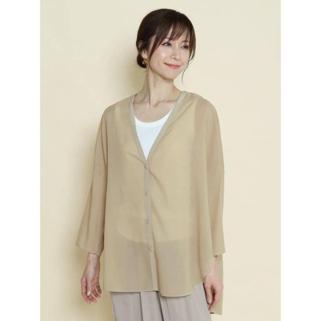 フェンネル（FENNEL）/Vネックシアーカーディガン