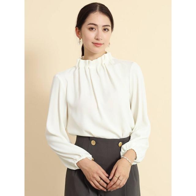 フェンネル（FENNEL）/ギャザーネックブラウス(ivory、black)