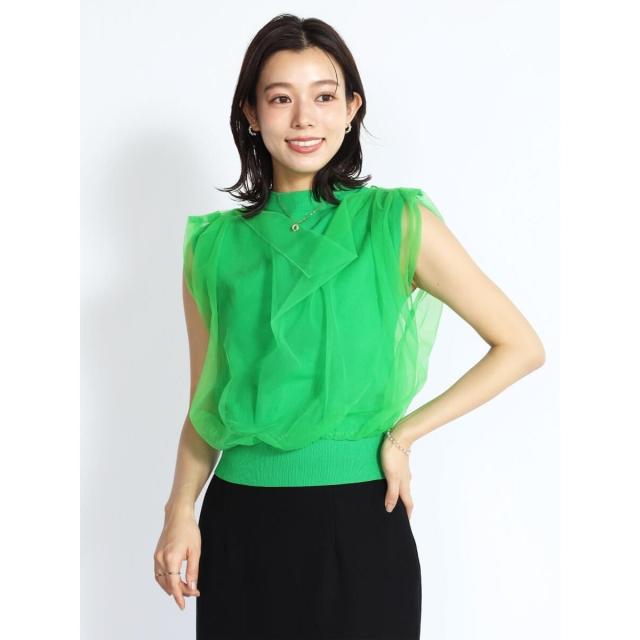 フェンネル（FENNEL）/チュールレイヤードノースリーブニット