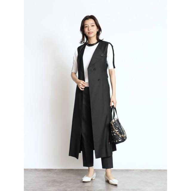 フェンネル（FENNEL）/アシンメトリーラペルストレッチジレワンピース