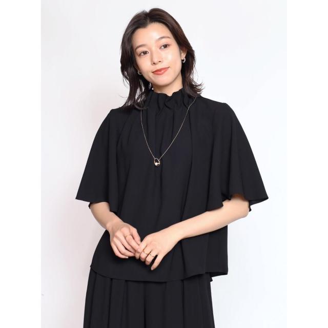 フェンネル（FENNEL）/ジョーゼットギャザーネックフレアスリーブブラウス