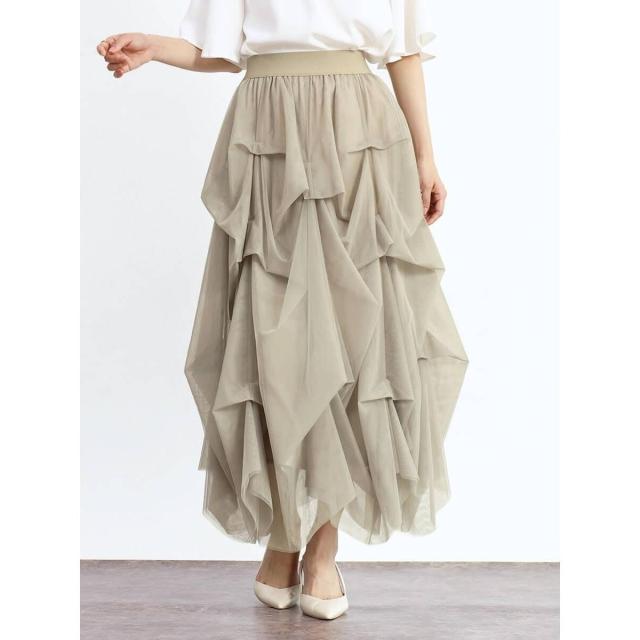 フェンネル（FENNEL）/タックワークボリュームチュールスカート
