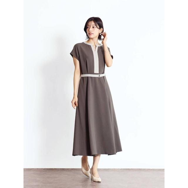 フェンネル（FENNEL）/配色Aラインワンピース