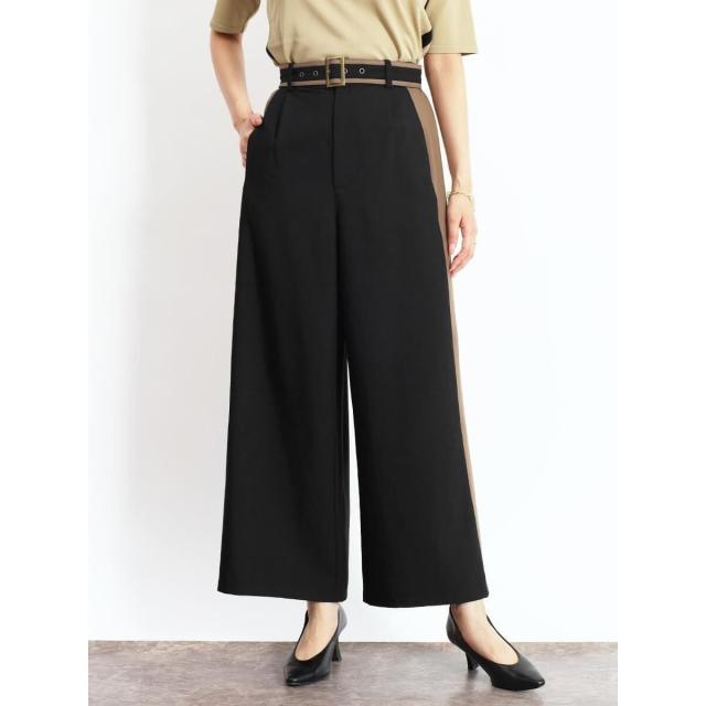 フェンネル（FENNEL）/ベルト付きバイカラーワイドパンツ
