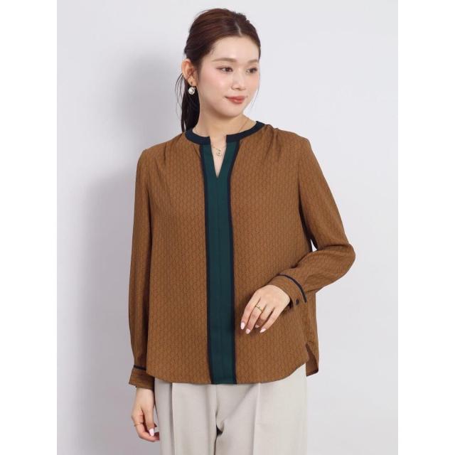 フェンネル（FENNEL）/ジオメトリックキーネックブラウス