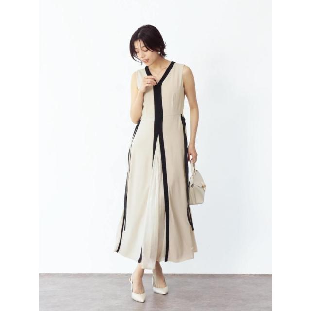 フェンネル（FENNEL）/サイドテープバイカラーロングワンピース