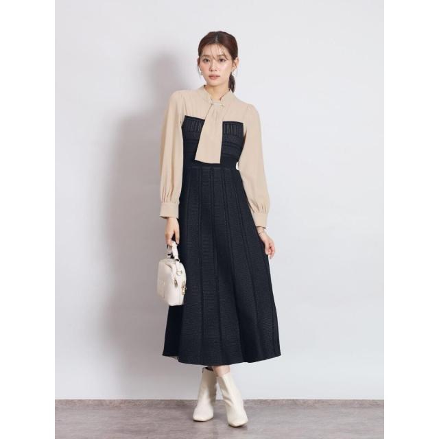 フェンネル（FENNEL）/ブラウス×ニットドッキングワンピース