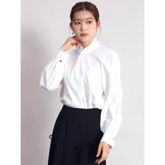 フェンネル（FENNEL）/ネジリネックスタンドカラーブラウス