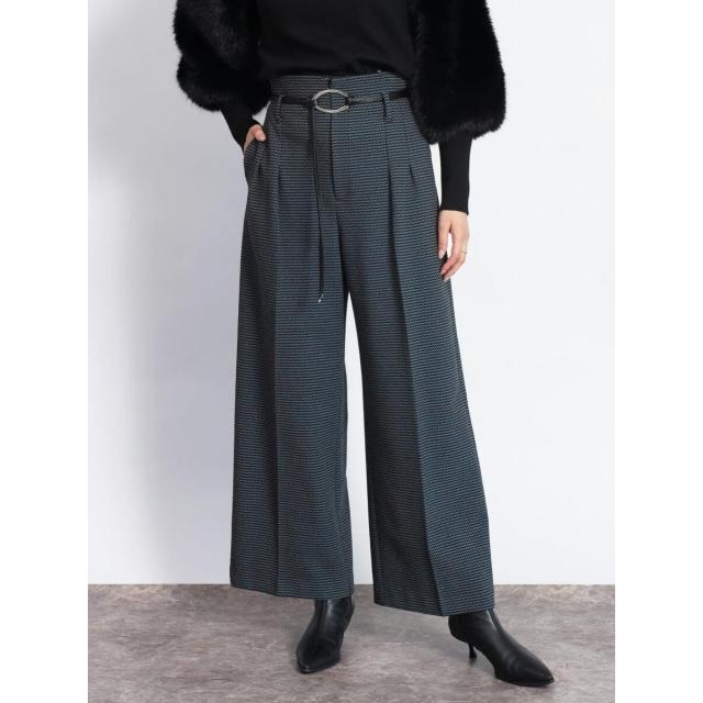 【NEW】フェンネル（FENNEL）/サークルバックルモダン千鳥ワイドパンツ
