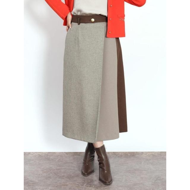 【NEW】フェンネル（FENNEL）/千鳥柄配色ラップ風スカート