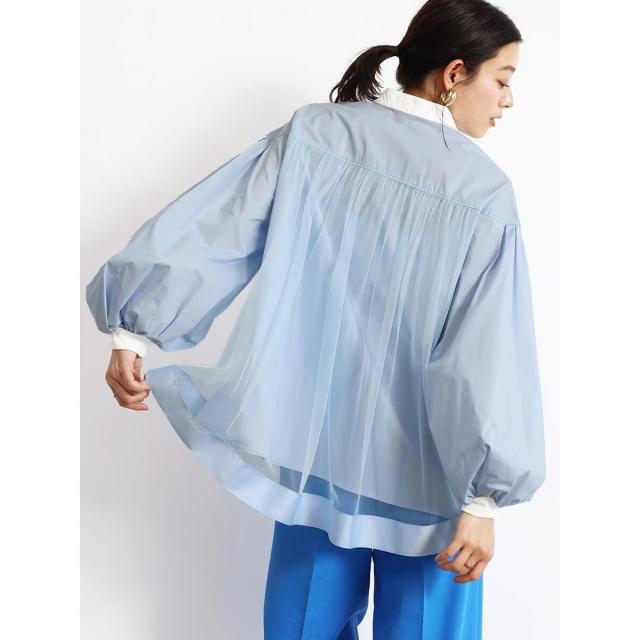 グランターブル（GRANDTABLE）/配色バックチュールバルーンスリーブシャツ