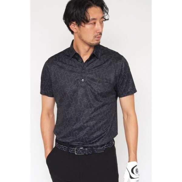 ハイストリートゴルフ（HIGH ST．GOLF）/HIGH ST． GOLF∴モノグラムロゴハイゲージ鹿の子ポロシャツ ＜AdE＞