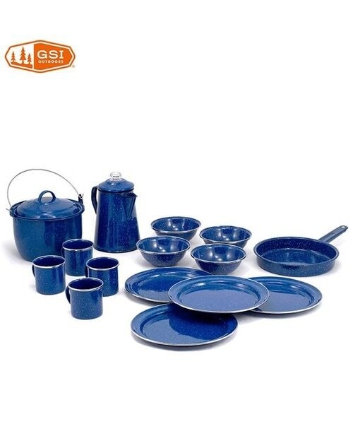 ジーエスアイ（GSI）/食器アクセサリー ジーエスアイ パイオニア 16P キャンプセット ブルー