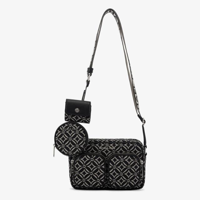 マイケル・コース（Michael Kors）/JET SET ITEM ロゴ ジャカード クロスボディ ウィズ テックアタッチ ミディアム