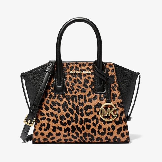 マイケル・コース（Michael Kors）/AVRIL チータープリント カーフヘア レザー サッチェル エクストラスモール