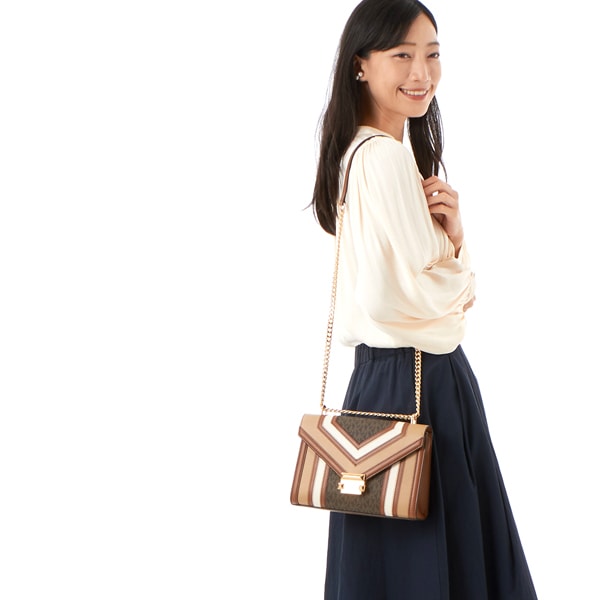 マイケル・コース（Michael Kors）/WHITNEY カラーブロック フラップ チェーン ショルダー ミディアム − MKシグネチャー
