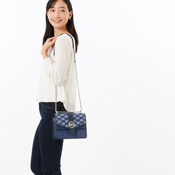 【NEW】マイケル・コース（Michael Kors）/GREENWICH フラップ クロスボディ スモール − MKシグネチャー