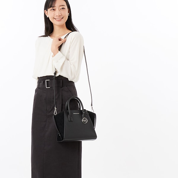 【NEW】マイケル・コース（Michael Kors）/AVRIL レザー スエード トップジップ サッチェル スモール