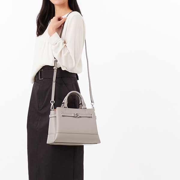 【NEW】マイケル・コース（Michael Kors）/REED ぺブルレザー センタージップ ベルテッド サッチェル スモール