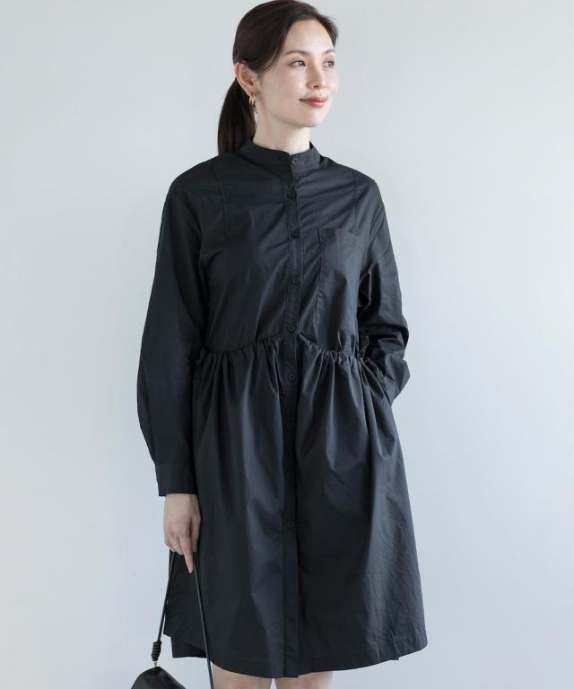 ディケイドクラシック（DECADE CLASSIC）/【DECADE CLASSIC】スタンドカラー　ドローストリングデザインワンピース