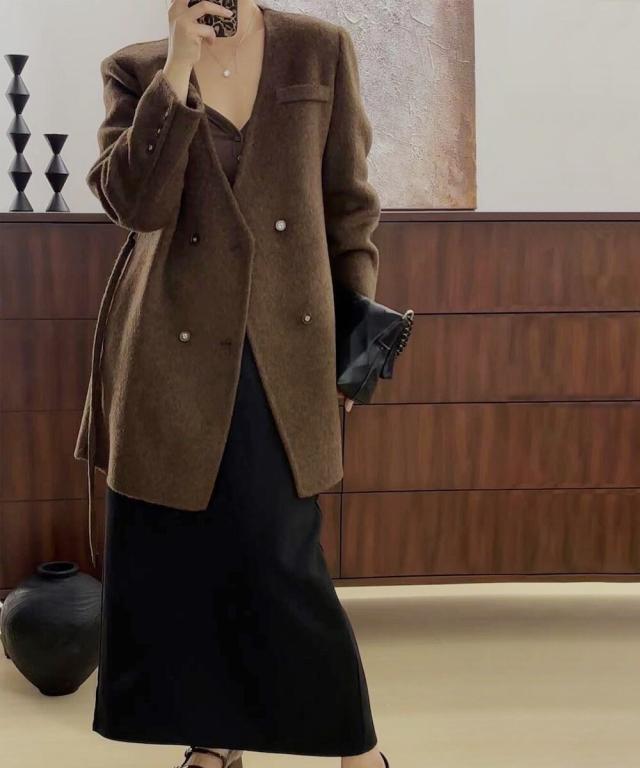 ディケイドクラシック（DECADE CLASSIC）/ノーカラーダブルブレスト ウールブレザー