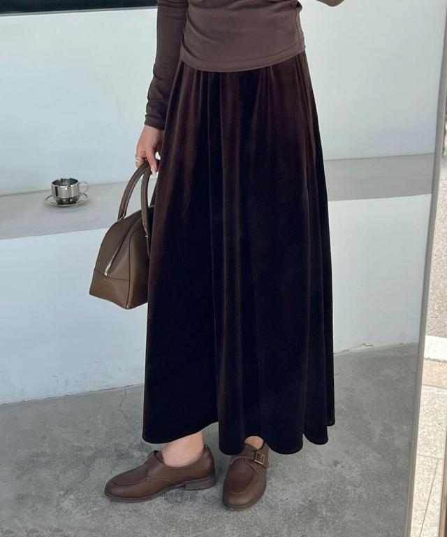 ディケイドクラシック（DECADE CLASSIC）/【DECADE CLASSIC】ベロアワイドスカート