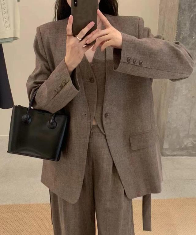 ディケイドクラシック（DECADE CLASSIC）/【Decade classic】ノーカラーベルト付きジャケット