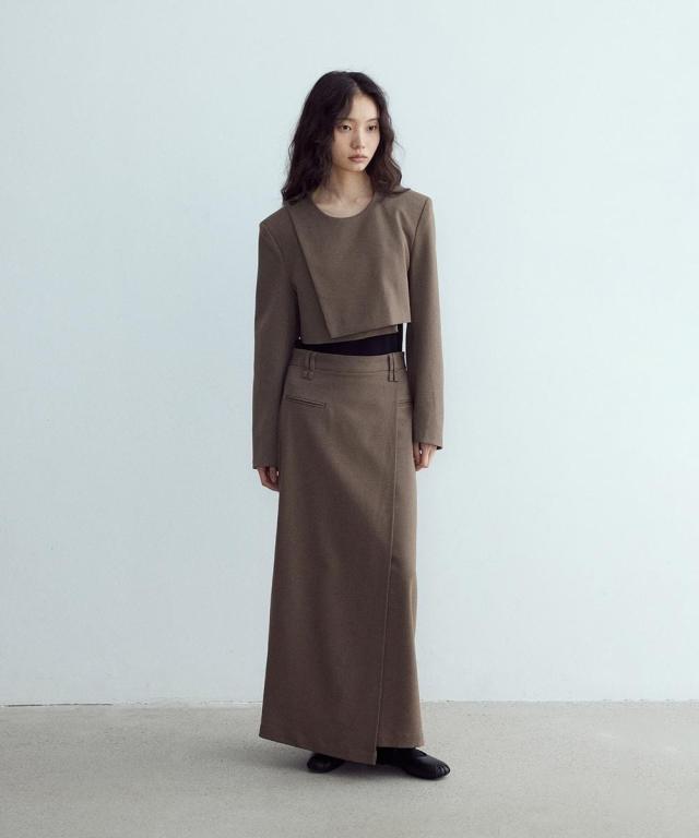 ディケイドクラシック（DECADE CLASSIC）/DECADE CLASSIC アシンメトリー ノンカラークロップド丈 ジャケット