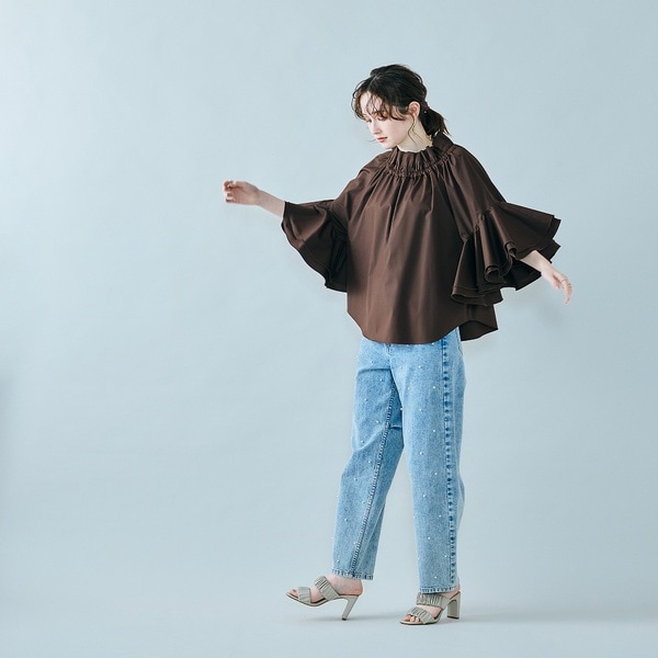 オーディア ミューズ（Audie a Muses）/パール付きカーブデニム