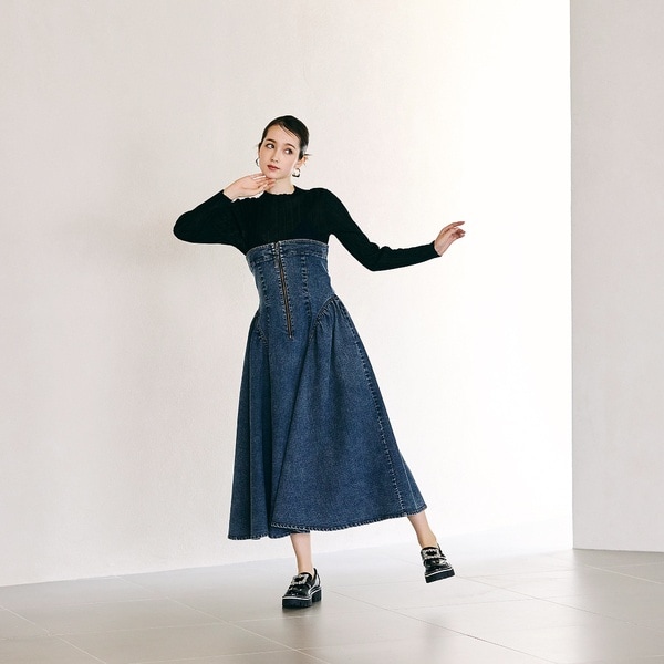 オーディア ミューズ（Audie a Muses）/デニムドッキングワンピース