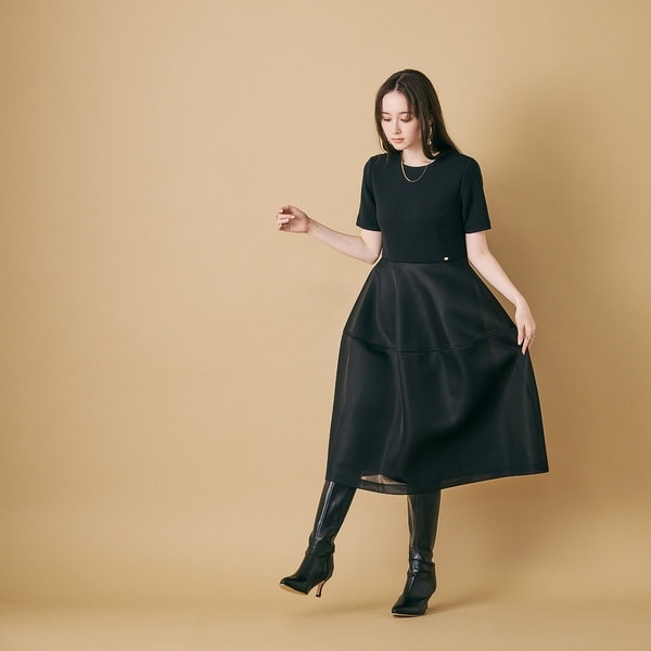 オーディア ミューズ（Audie a Muses）/【M−StyleLuxeコラボ】【人気のため追加】メッシュスカートワンピース