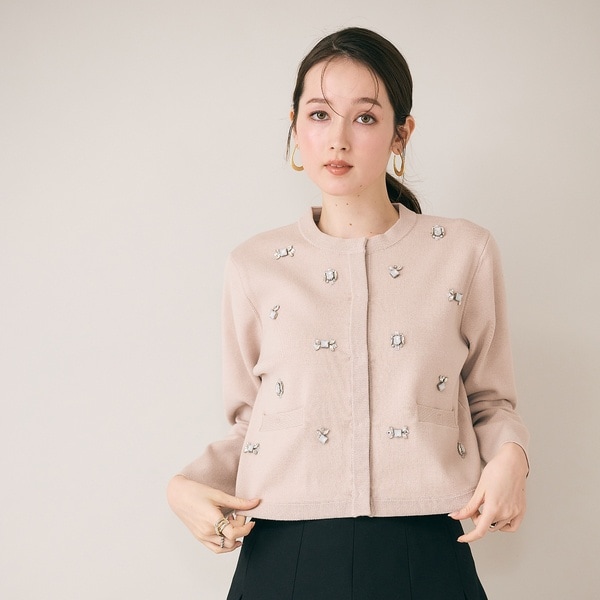 オーディア ミューズ（Audie a Muses）/ビジュー付きカーディガン