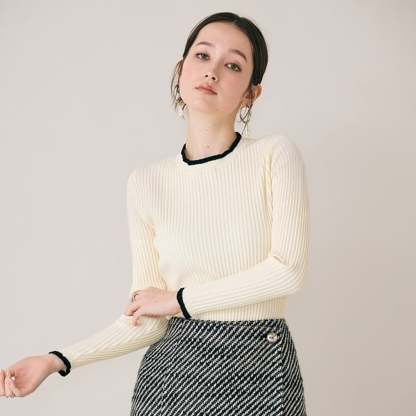 オーディア ミューズ（Audie a Muses）/バイカラーラインリブニット