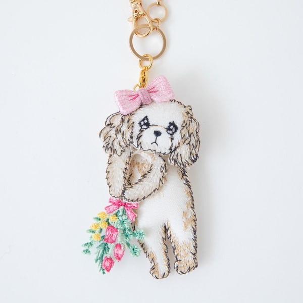 ジョリープッペ（Jolly Poupee）/【22fabric】うるうるわんこ/バッグチャーム