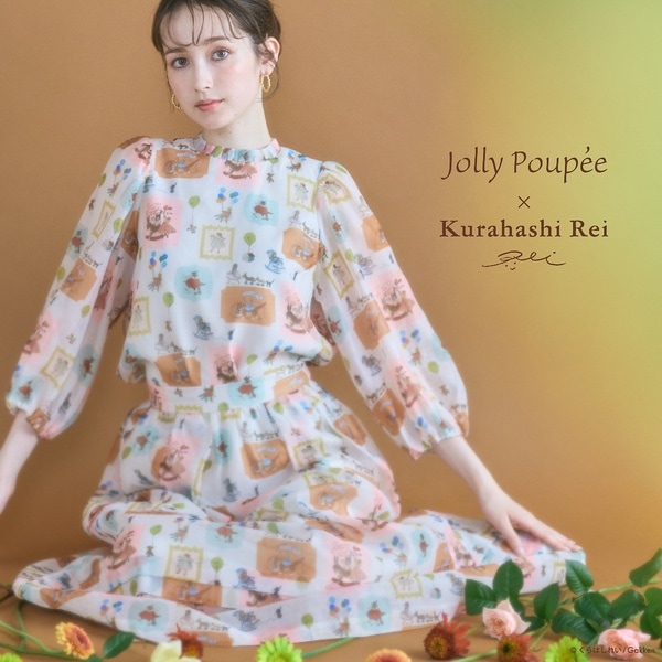 ジョリープッペ（Jolly Poupee）/【くらはしれいコラボ】MIXPTボリュームスリーブブラウス