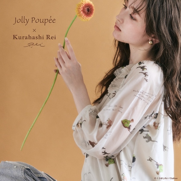 ジョリープッペ（Jolly Poupee）/【くらはしれいコラボ】クロネコPTピンタックフリルカラーブラウス