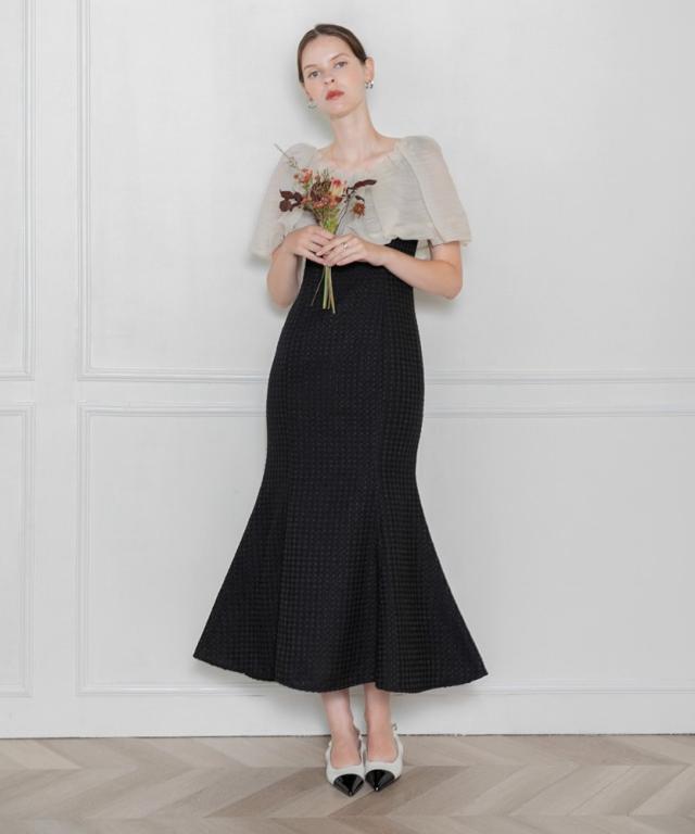 レジャ（Leja）/【LEJA】2WAYオフショルダーパフスリーブバリエマーメイドワンピース