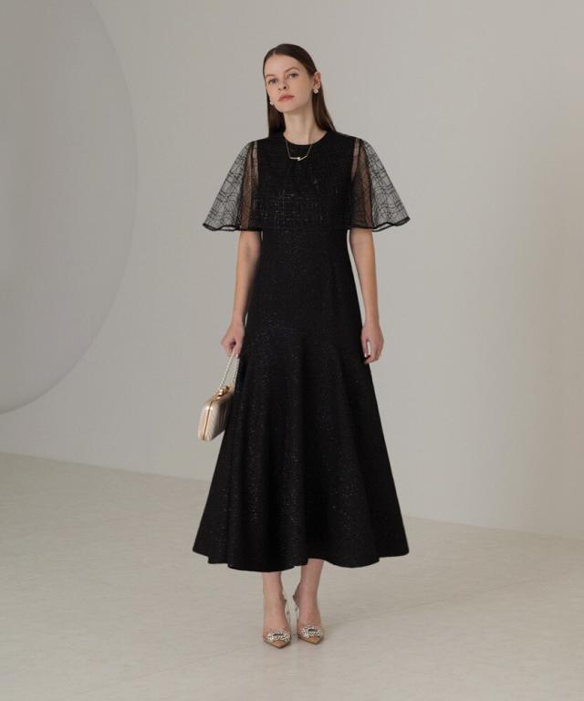 レジャ（Leja）/チェックスパンコールボレロラメドレス