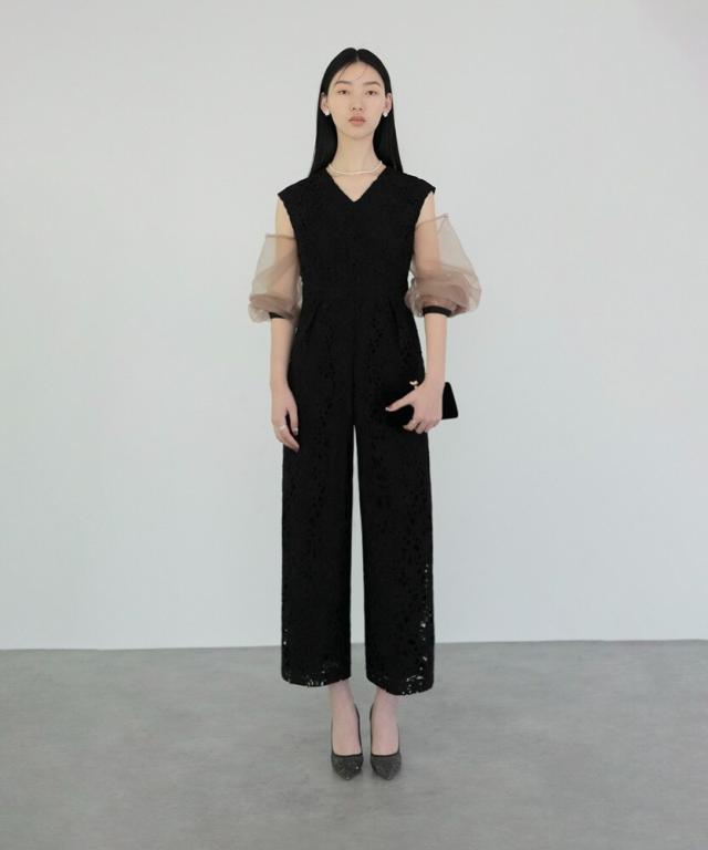 レジャ（Leja）/2WAYシアースリーブ花柄パンツドレス