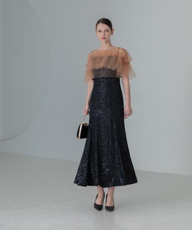 レジャ（Leja）/チュールフリルボレロペイントマーメイドドレス