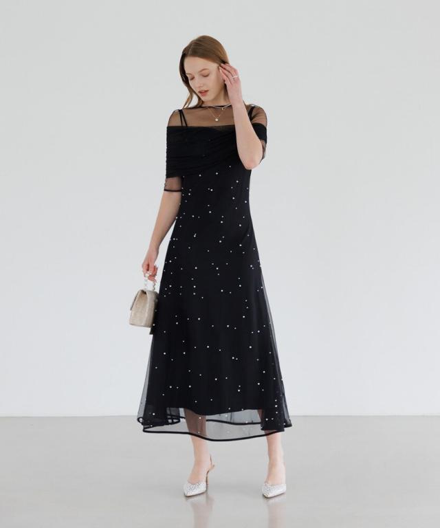 レジャ（Leja）/2WAYチュールトップスパールAラインドレス