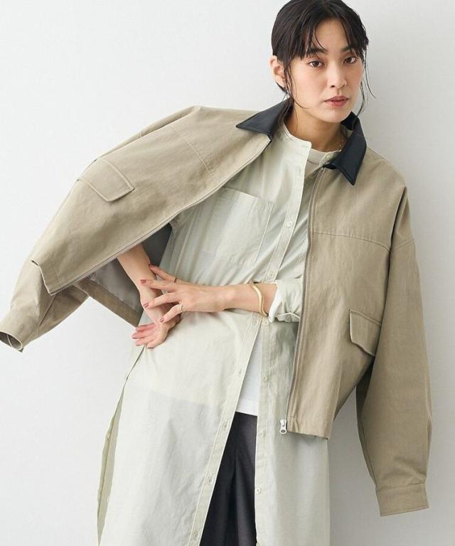 クラフトスタンダードブティック（CRAFT STANDARD BOUTIQUE）/フェイクレザー衿ブルゾン