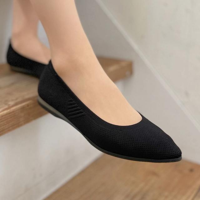 ケソウ（Kesou）/【19．5〜27．0cm】進化したくつ下のような履き心地　フラットニットパンプス