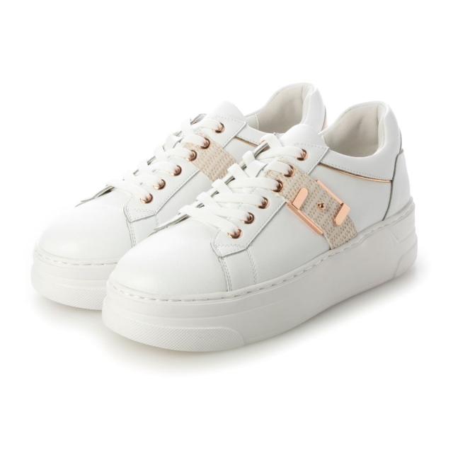 ミソペ（MISOPE）/ バックルビジュー付き厚底スニーカー （ホワイト）