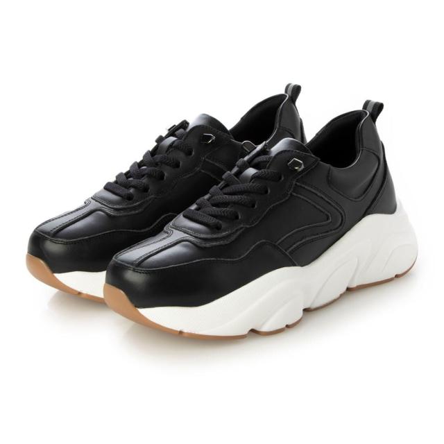 ミソペ（MISOPE）/24春夏新作 本革結ばない靴紐ダッドスニーカー （ホワイト）