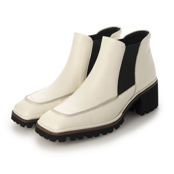 ディッシー（D’ICI）/ワイドスクエアトゥタンクソールショートブーツ