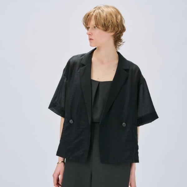クロエンス（cloenc）/【セットアップ／手洗い可】ハーフスリーブシアージャケット