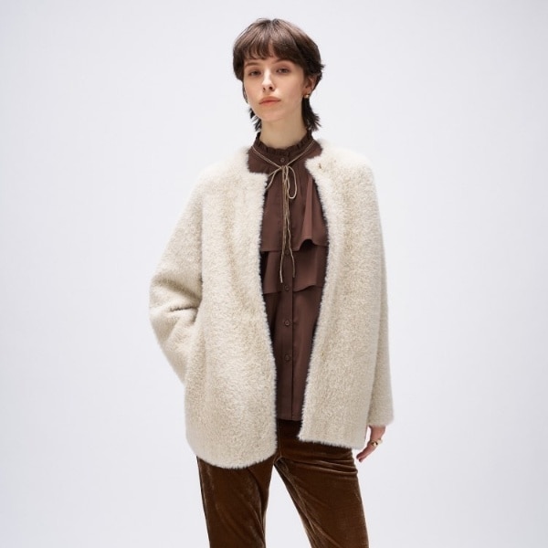 クロエンス（cloenc）/【手洗い可】フェザーヤーンカーディガン