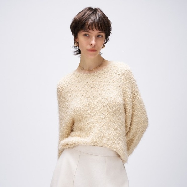 クロエンス（cloenc）/【手洗い可】ポコポコフェザーオーバーニット