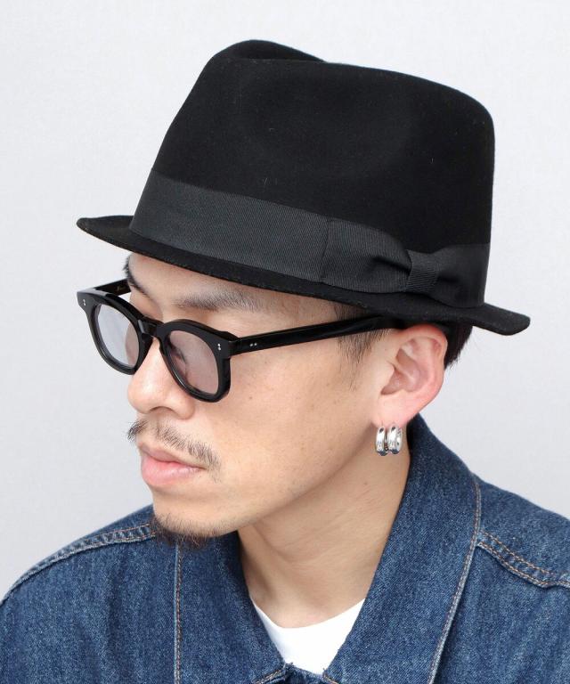 レックハッター（ReqHatter）/ショート フラットブリム フェルト 中折れハット